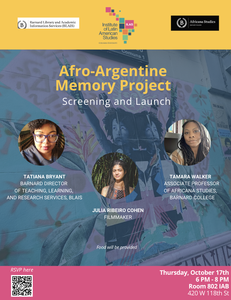 Afro-Argentine Memory Project Screening and Launch | Institute of Latin ...